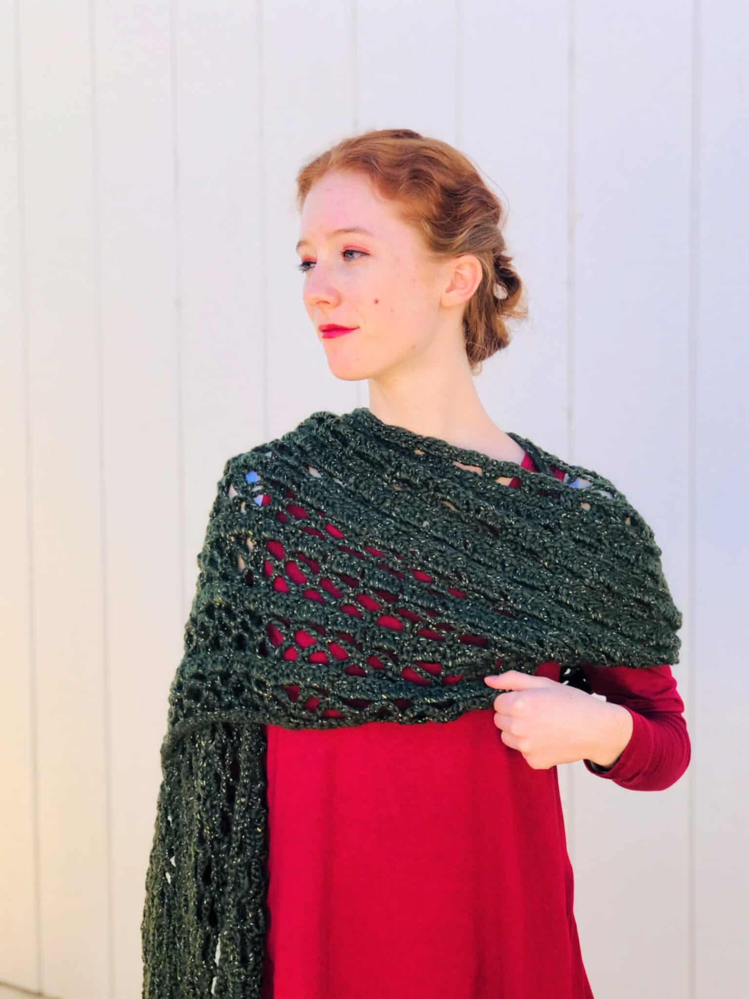 Easy Rectangular Crochet Shawl Pattern - (FREE!)