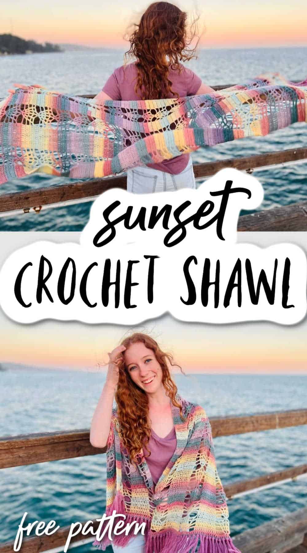 Sunset Lightweight Crochet Shawl Pattern (Free!)