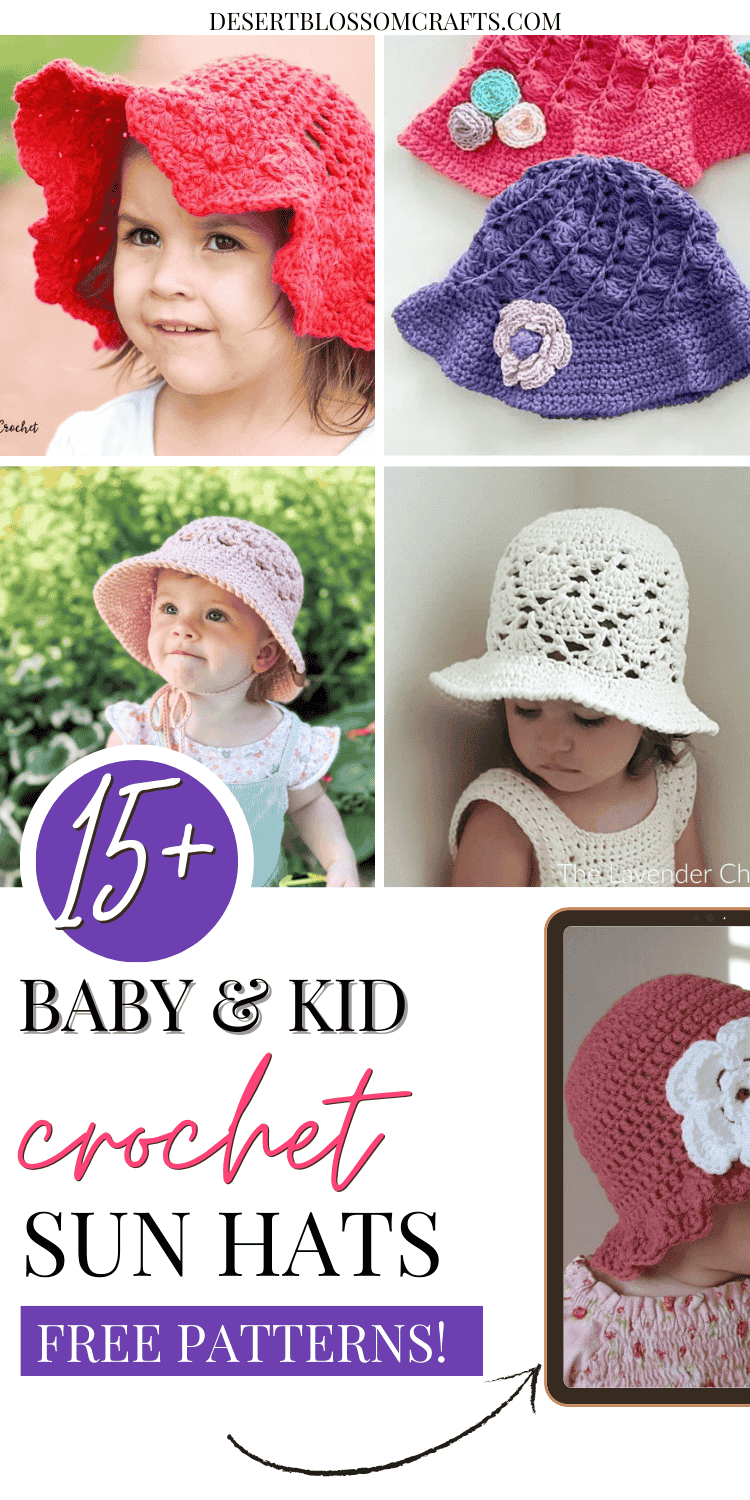 15 Cute Crochet Sun Hat Patterns for Babies & Kids