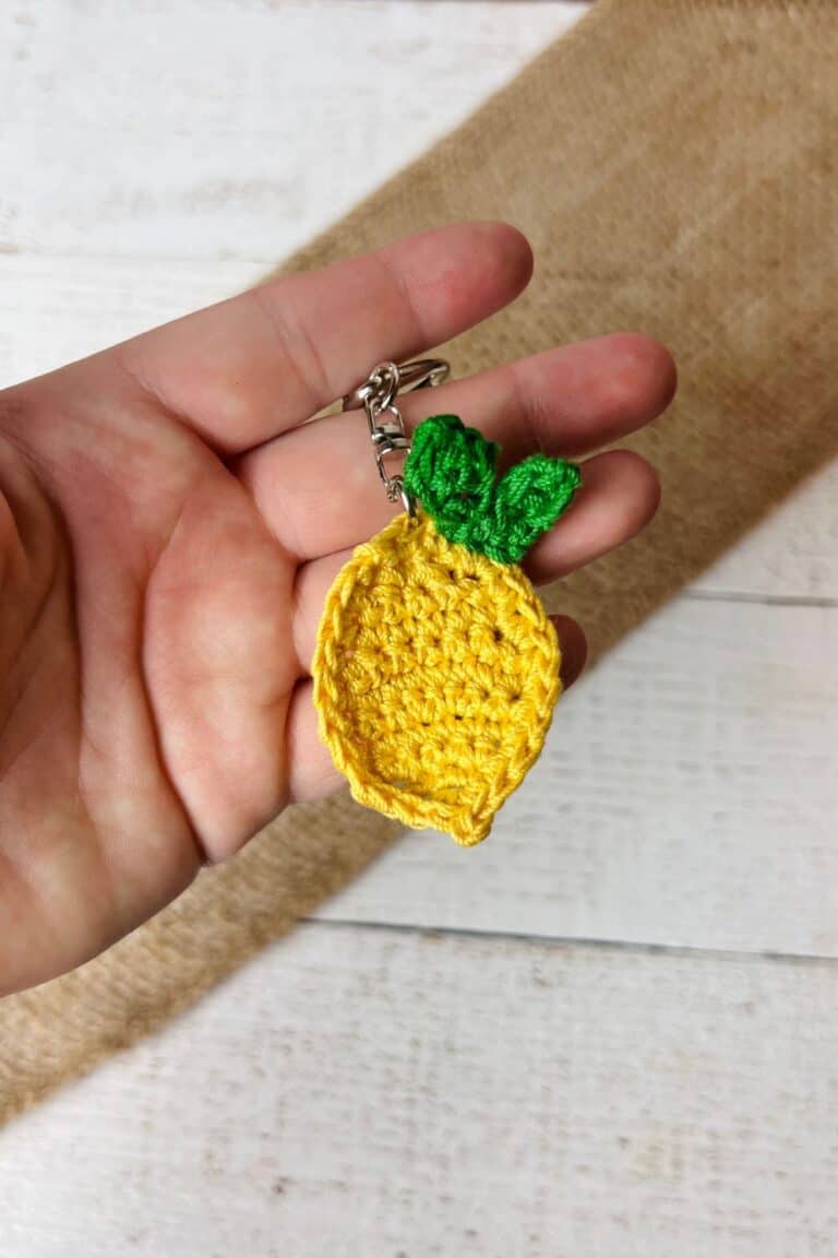 Mini Crochet Lemon Keychain - Free Pattern